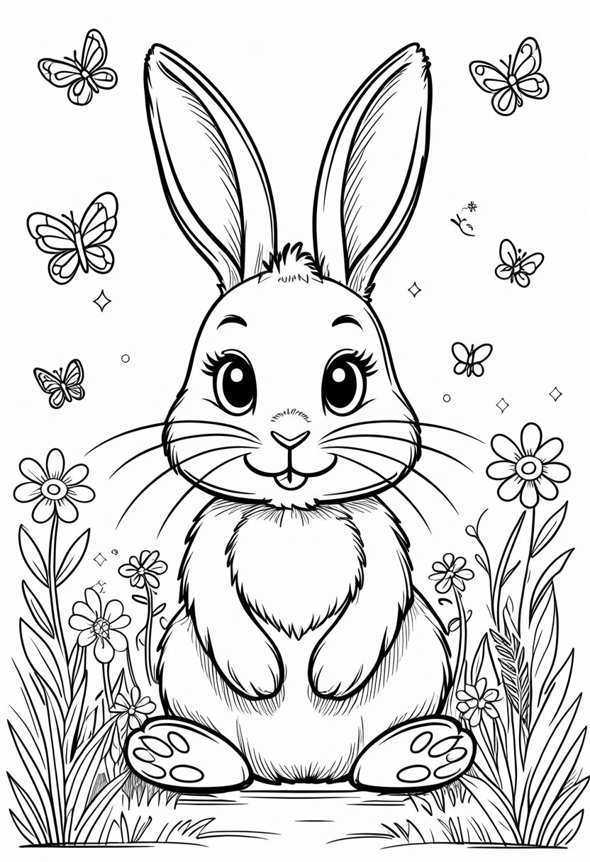 Cute Bunny Coloring Page 2o Free Printables Sheets