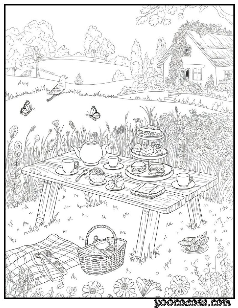 20 Best Cottagecore Coloring Pages PDF Printables & Png