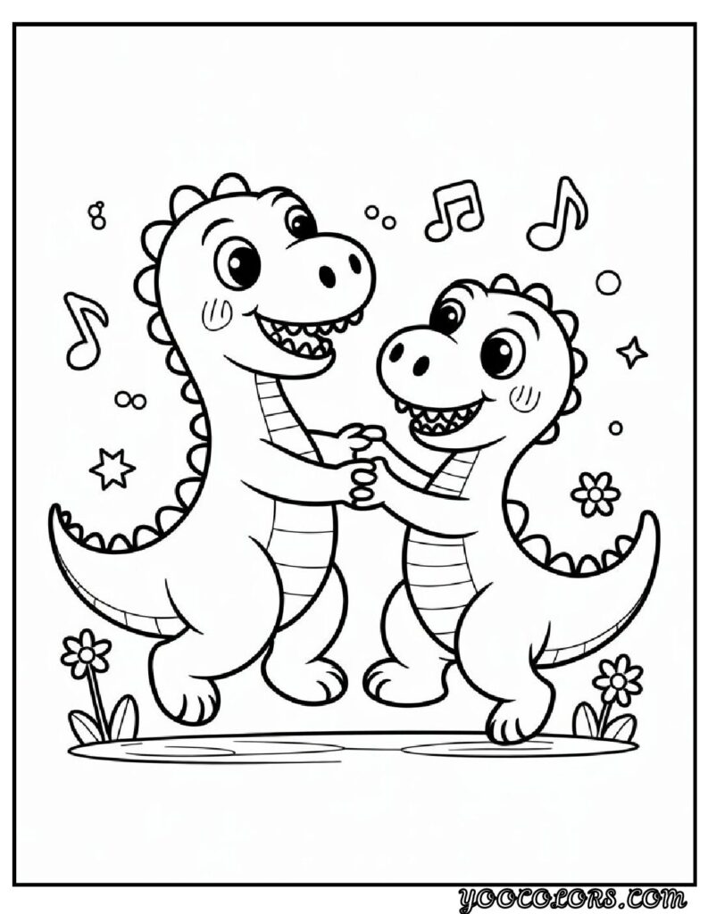 20 Cute Dinosaur Coloring Pages Free Printable PDF