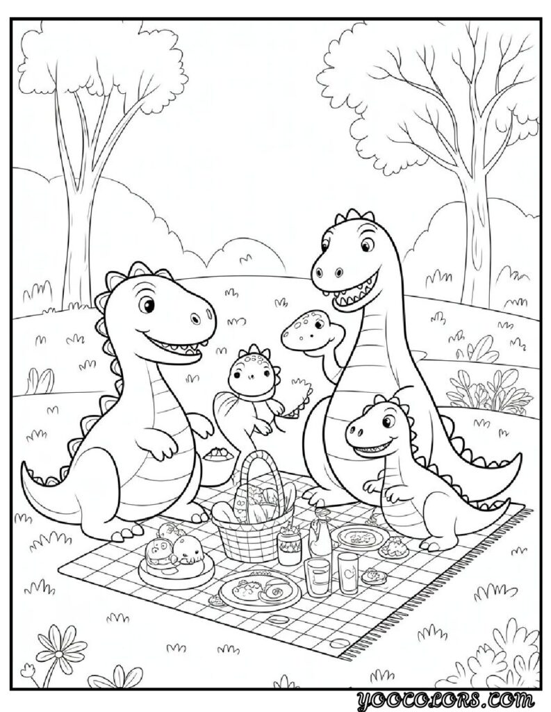 20 Cute Dinosaur Coloring Pages Free Printable PDF