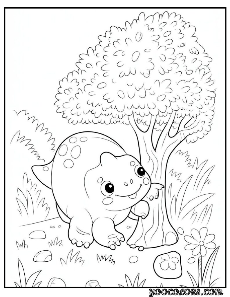 20 Cute Dinosaur Coloring Pages Free Printable PDF