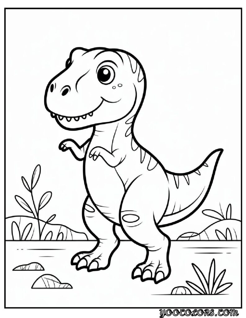 20 Cute Dinosaur Coloring Pages Free Printable PDF