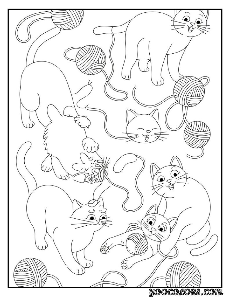 20 Printable Cute Cat Coloring Pages Free PDF Coloring Pages