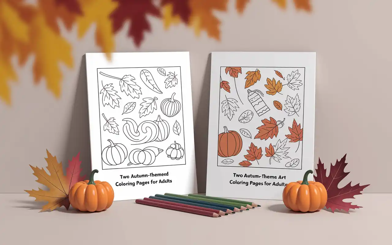 10 Autumn Coloring Pages For Adults | Free DPF Printables