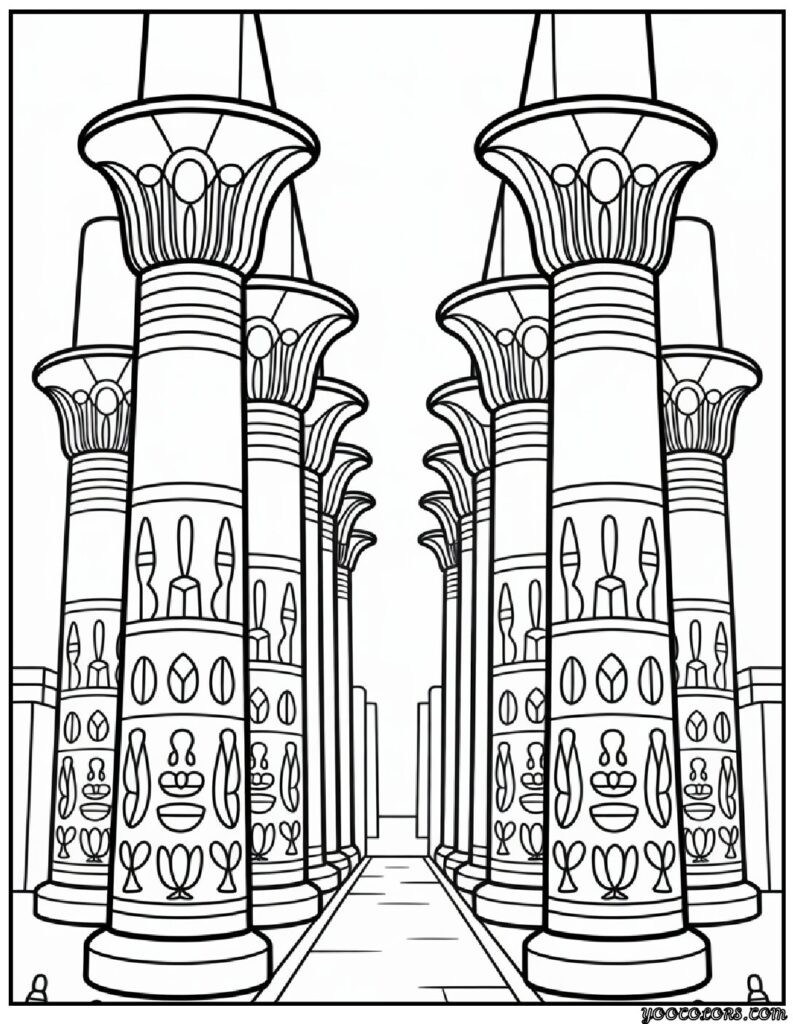 12 Egyptian Coloring Pages - Free Printable PDF