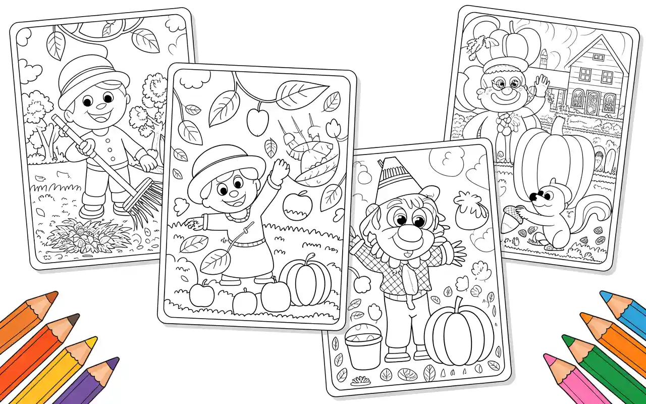 10+ Fall Coloring Pages For Kids | Free Printable Autumn Fun