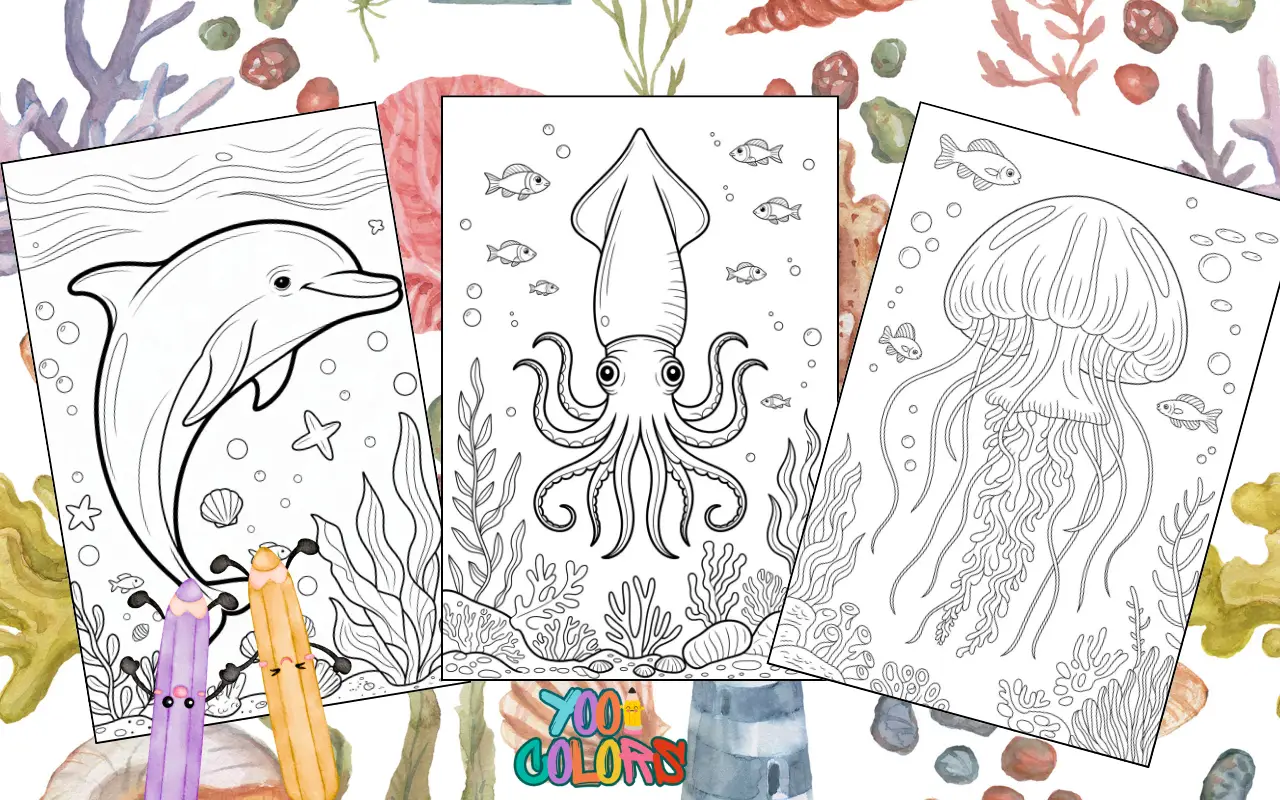 20 Sea Creature Coloring Pages Free Printable PDF