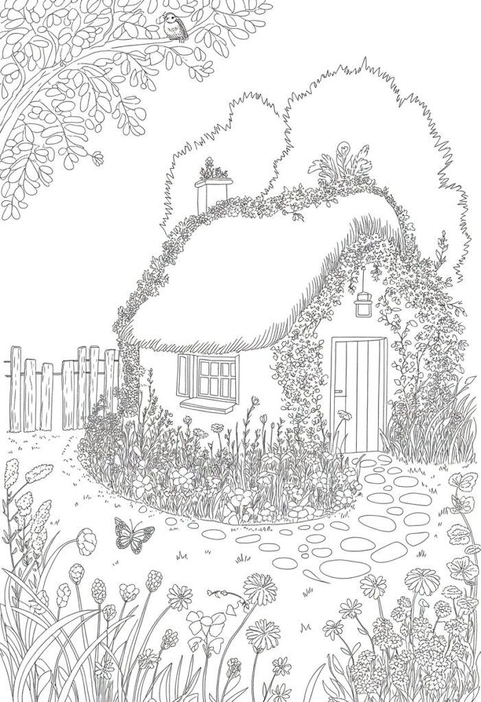 20 Best Cottagecore Coloring Pages PDF Printables & Png