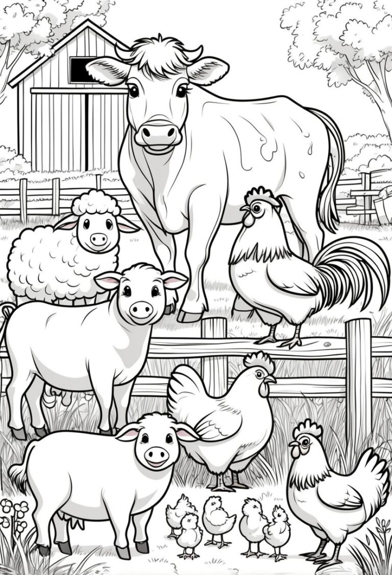 Top 20 Farm Animal Coloring Pages Free Printable PDF