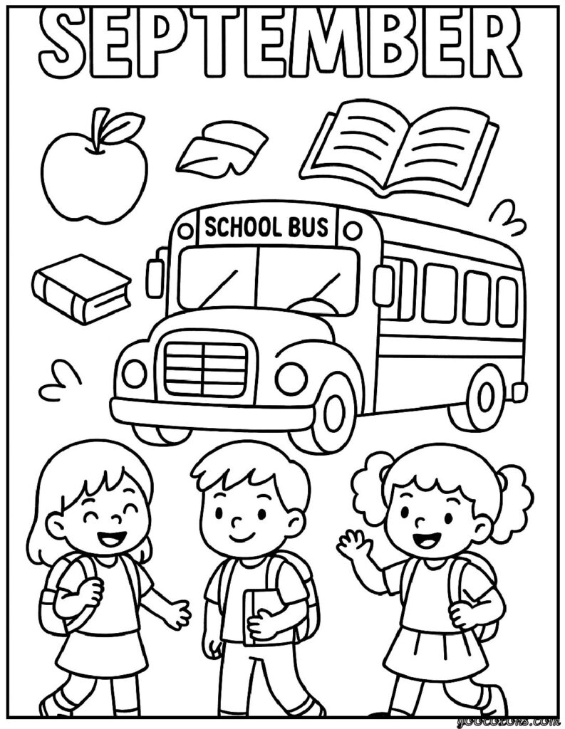 13 September Coloring Pages | Free Fall & Back To School