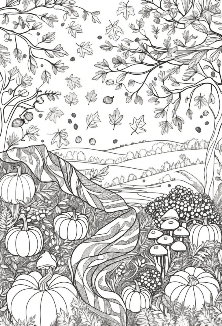 19 Fall Coloring Pages For Adults Free Printables