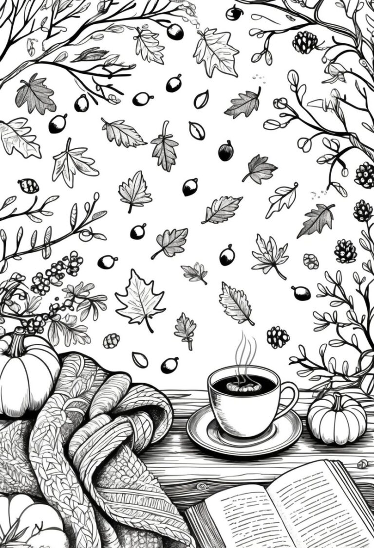 19 Fall Coloring Pages For Adults Free Printables