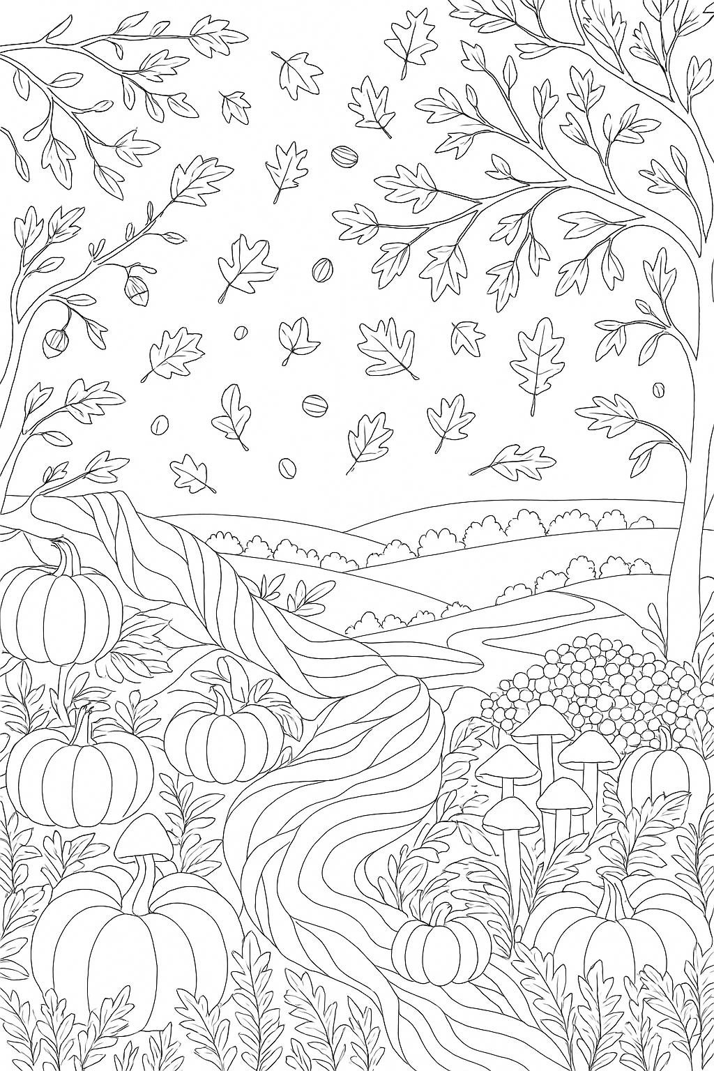 19 Fall Coloring Pages For Adults Free Printables