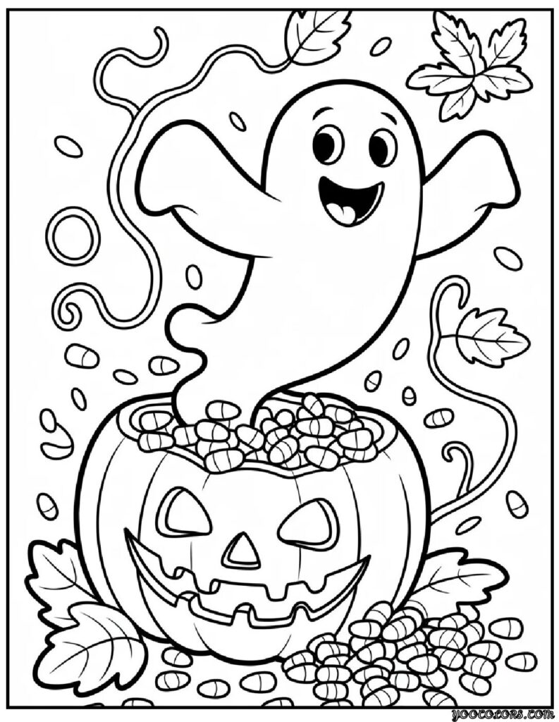 10 Cute Halloween Ghost Coloring Pages – Free Printables