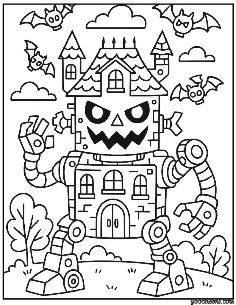 10 Halloween Coloring Pages Haunted House – Free Printable