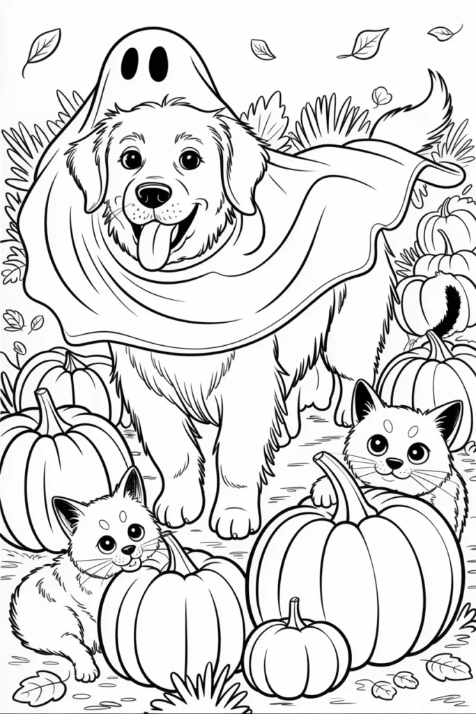 Halloween Dog Coloring Pages – Free Printable Puppy Fun