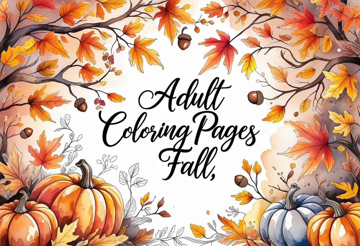 24 Adult Coloring Pages Fall – Free Easy Autumn PDF Designs