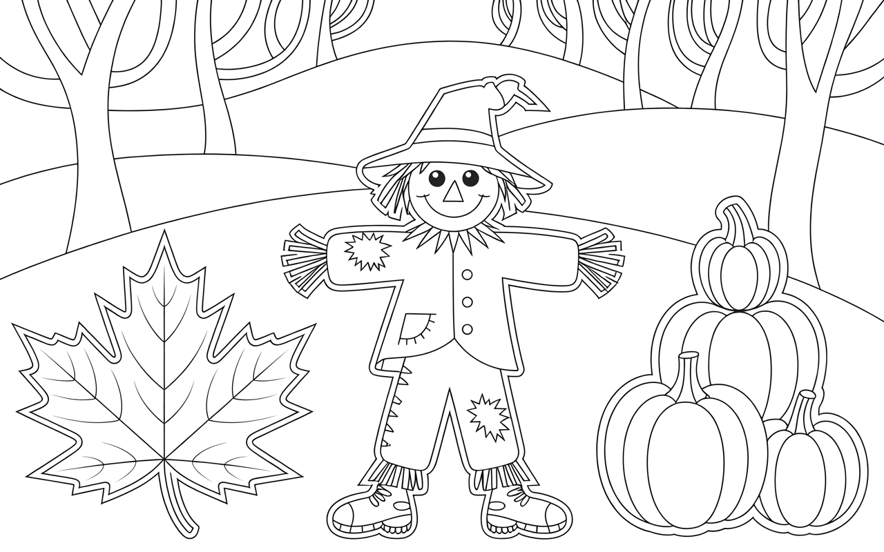 14 Free Printable Fall Coloring Sheets For Kids & Adults