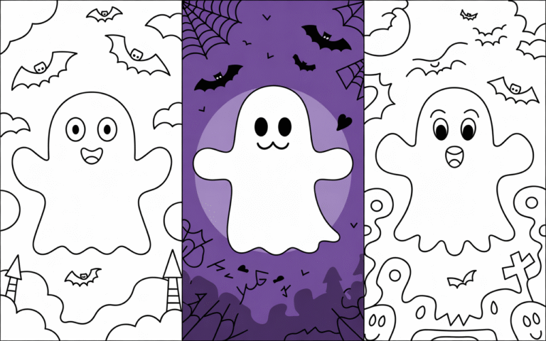 20 Free Printable Ghost Coloring Pages For Kids & Adults