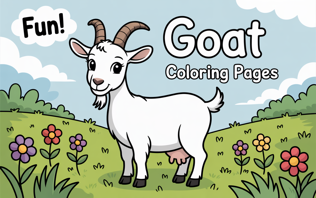 Free PDF Printable Goat Coloring Pages For Kids & Adults