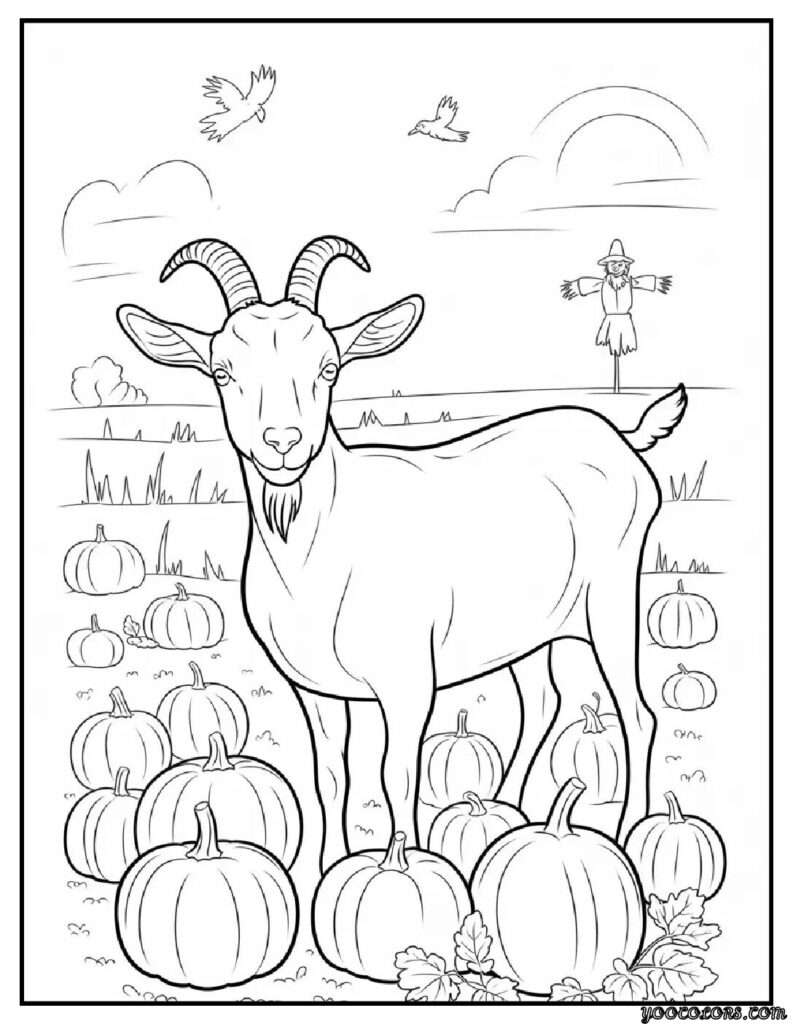 Free PDF Printable Goat Coloring Pages For Kids & Adults