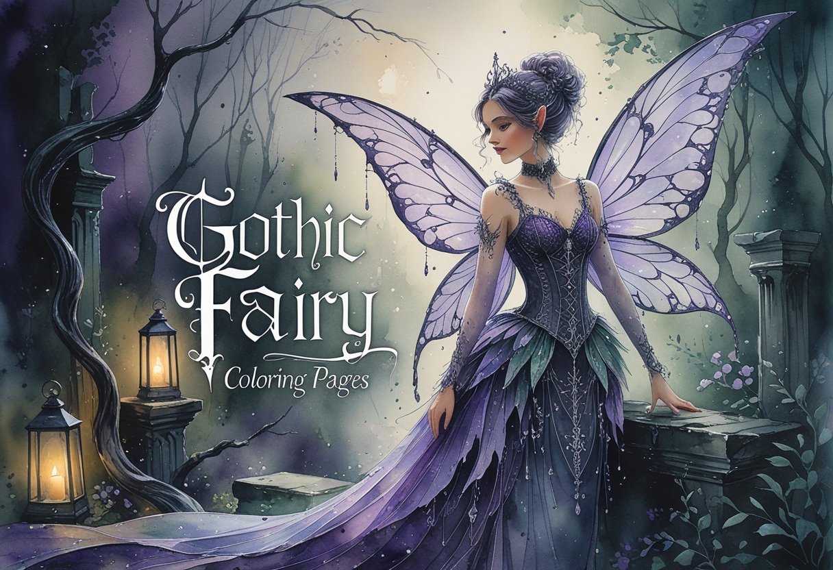 10 Gothic Fairy Coloring Pages – Free Pdf Spooky & Magical