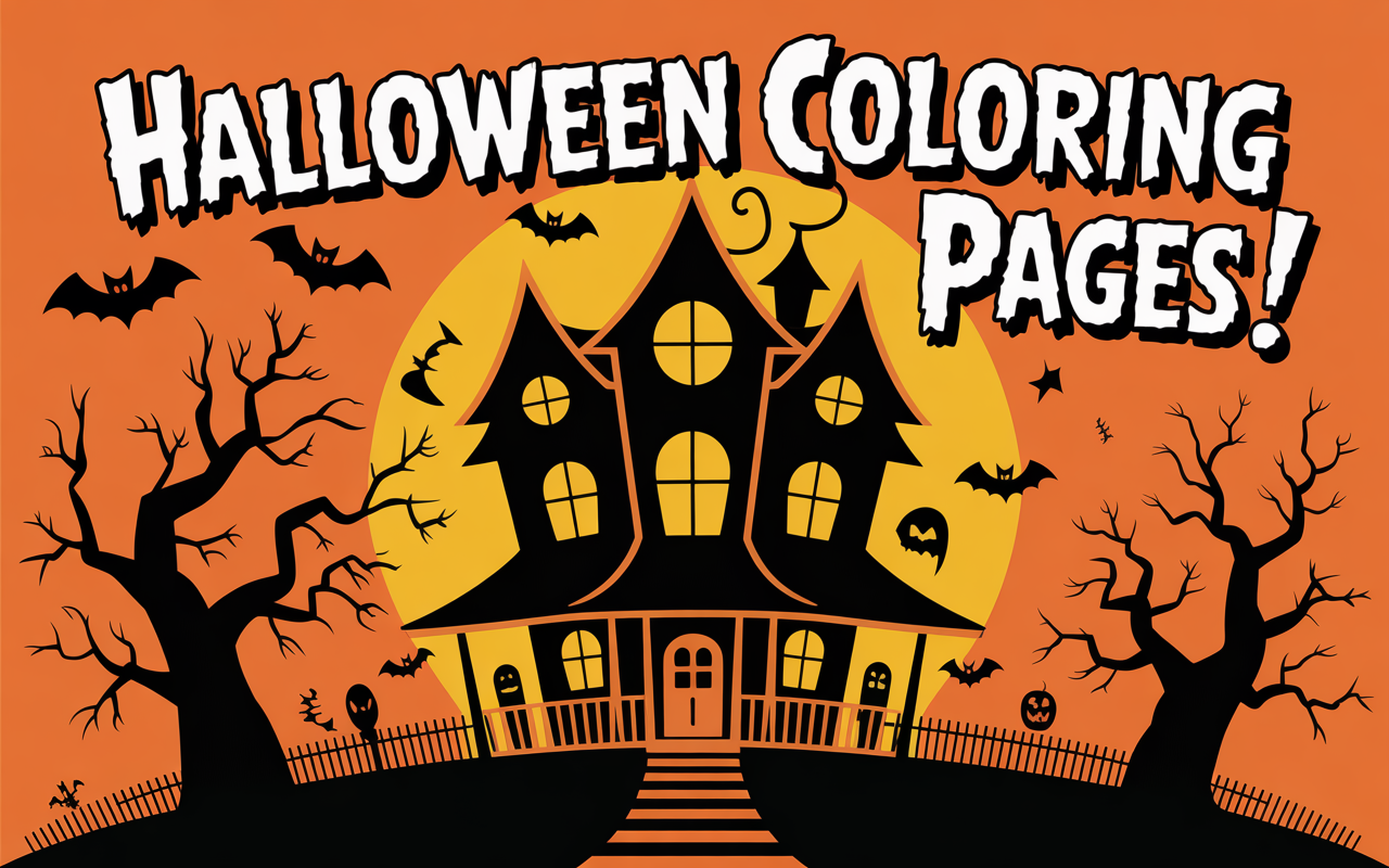 10 Halloween Coloring Pages Haunted House – Free Printable