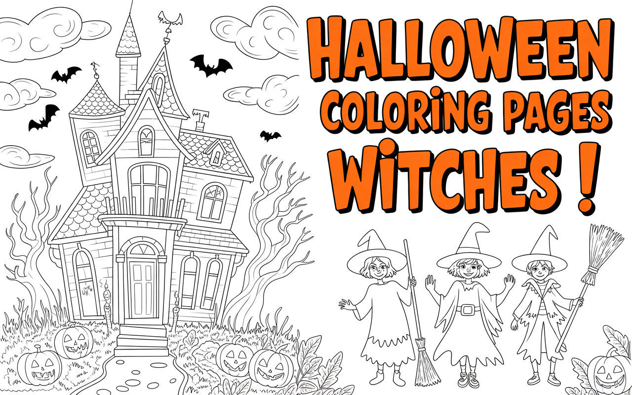 8 Halloween Coloring Pages Witches – Free Scary Printable