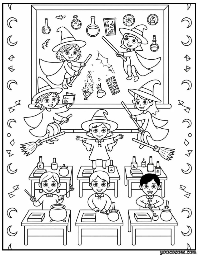 8 Halloween Coloring Pages Witches – Free Scary Printable