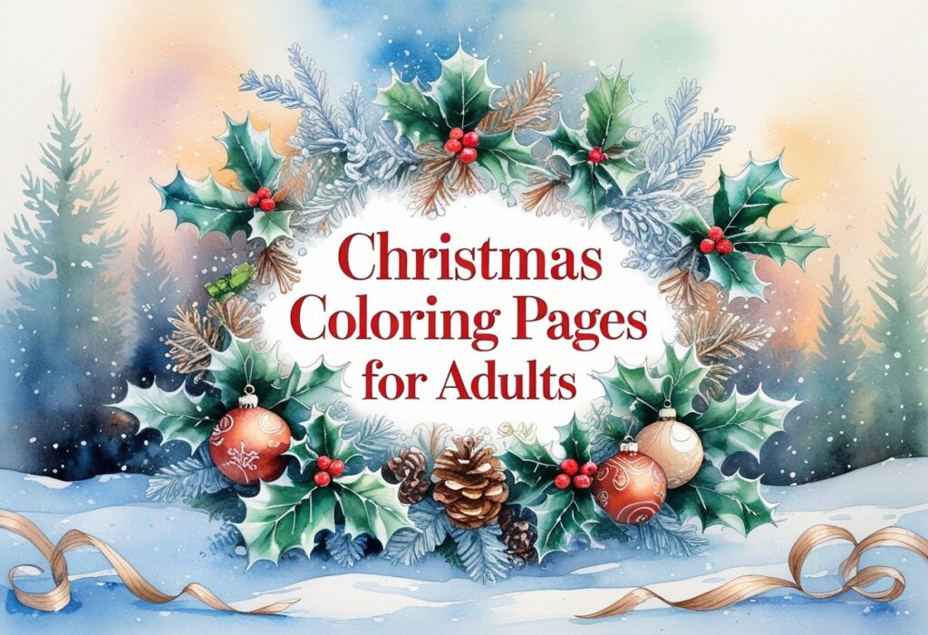 20 The Most Beautiful Christmas Coloring Pages For Adults