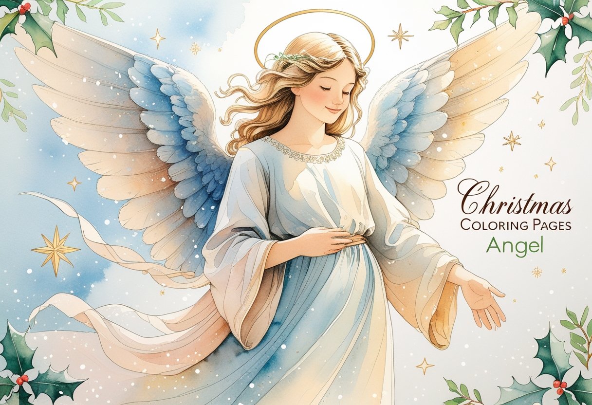 Explore The Beauty Of Christmas Coloring Pages Angel 10 Free