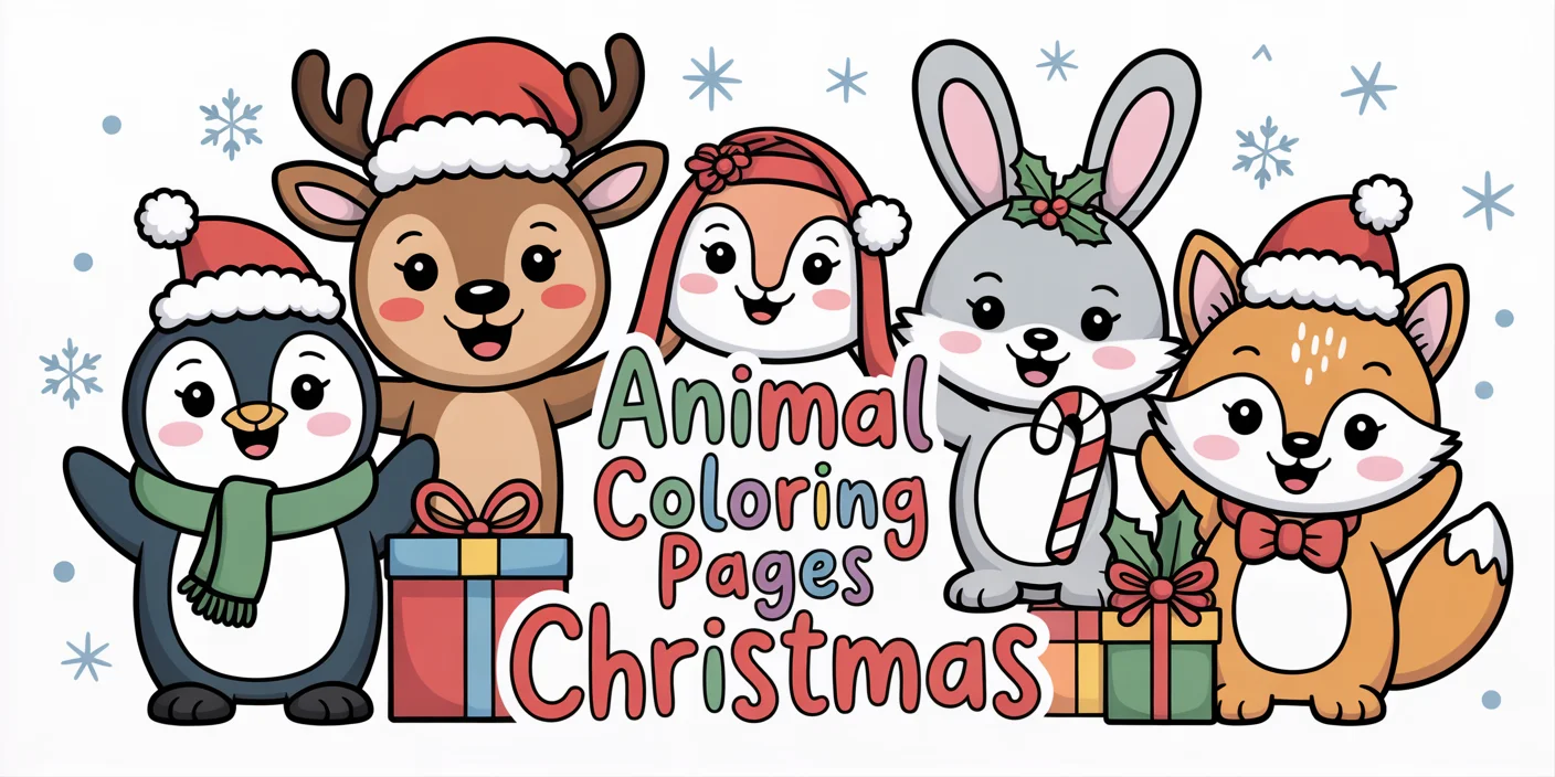 10 Animal Coloring Pages Christmas: Free Cute Holiday Fun