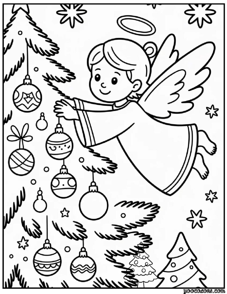 Explore The Beauty Of Christmas Coloring Pages Angel 10 Free