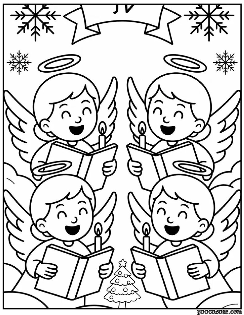 Explore The Beauty Of Christmas Coloring Pages Angel 10 Free