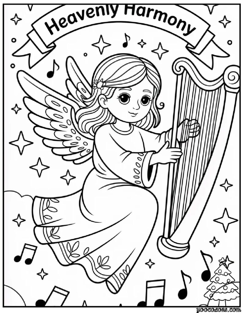 Explore The Beauty Of Christmas Coloring Pages Angel 10 Free