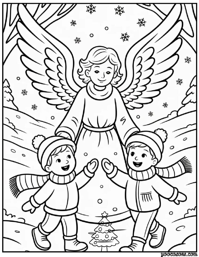 Explore The Beauty Of Christmas Coloring Pages Angel 10 Free