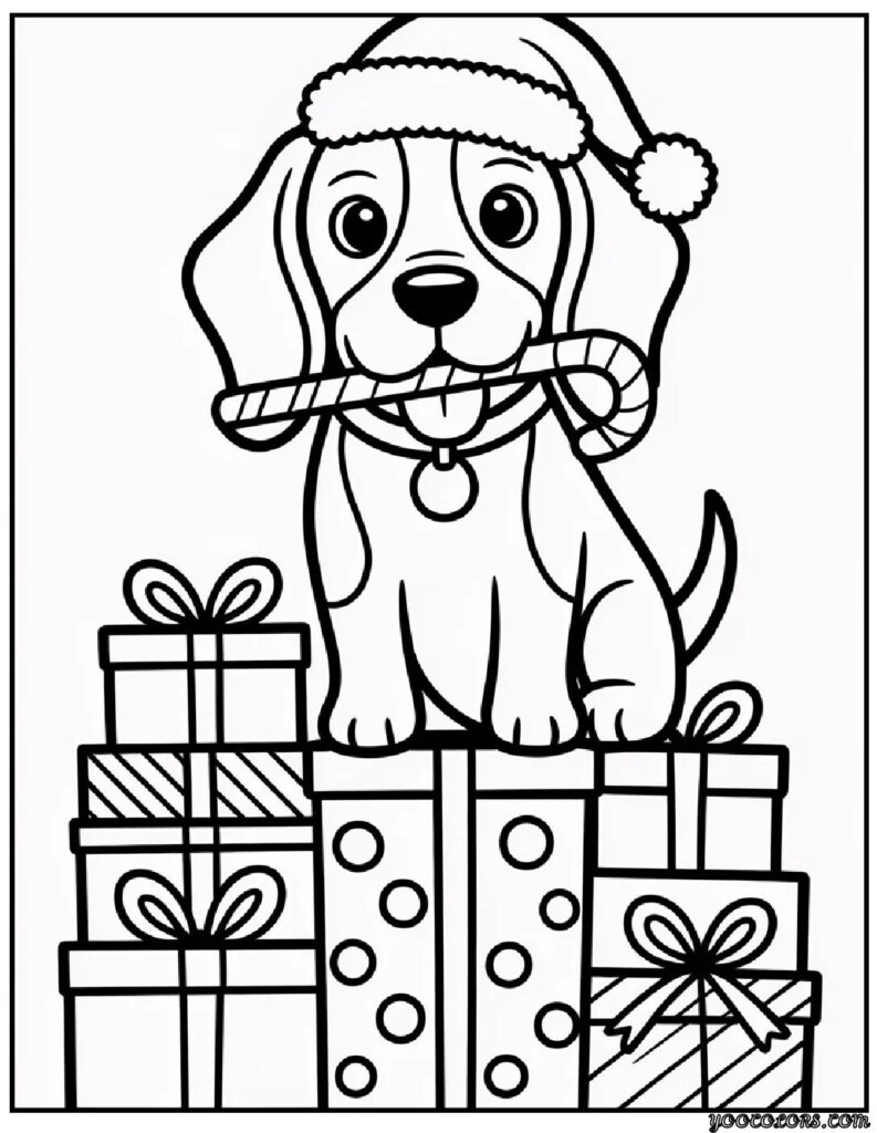 10 Christmas Coloring Pages Dog - Free PDF Prinatble