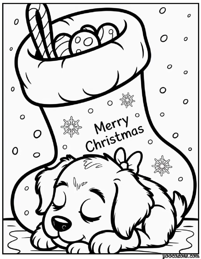 10 Christmas Coloring Pages Dog - Free PDF Prinatble