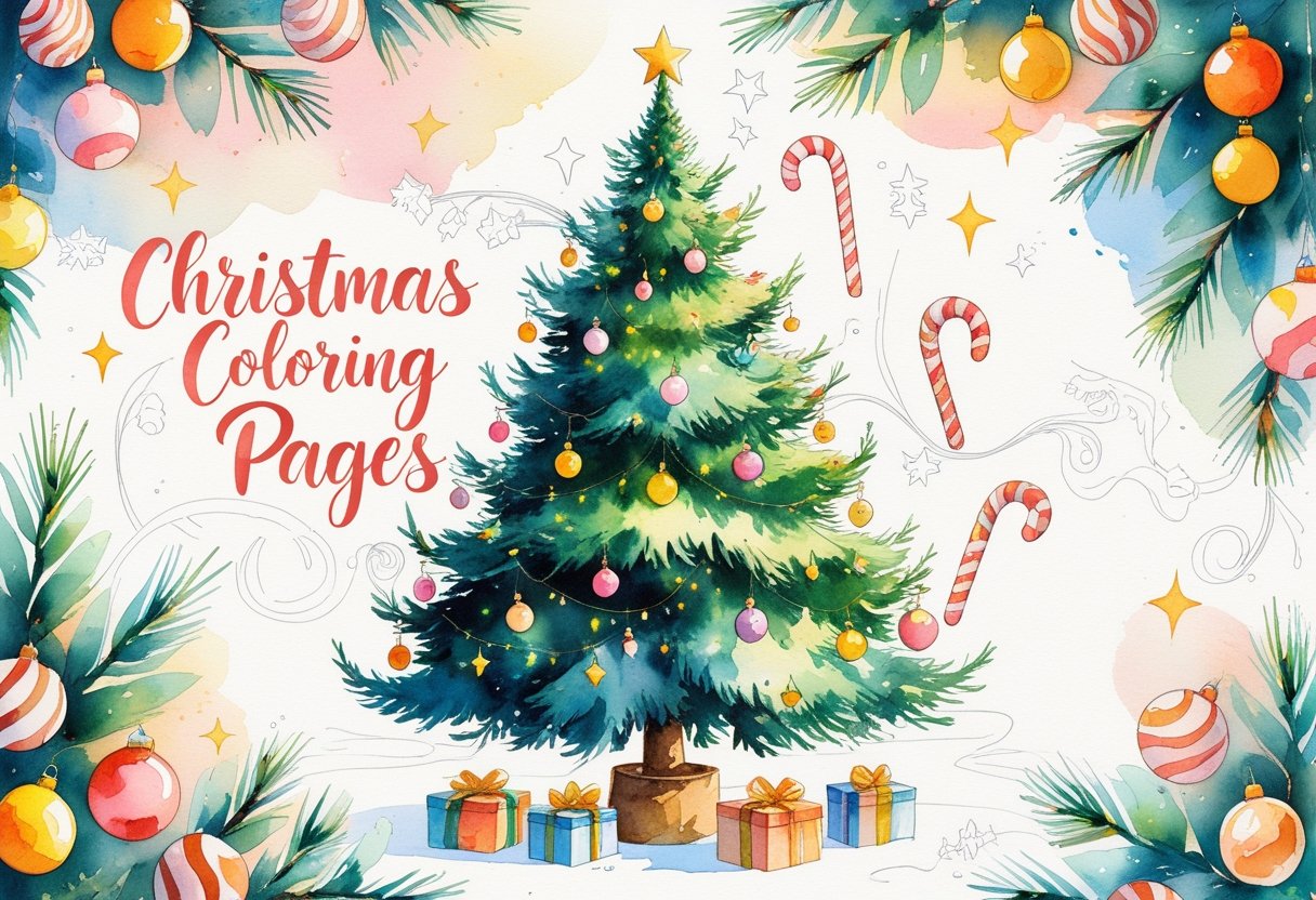 24 Christmas Tree Coloring Pages (Free Printable PDF)