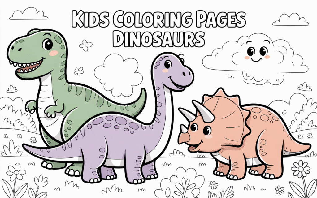 10 Kids Coloring Pages Dinosaurs – Free Printable & PDF