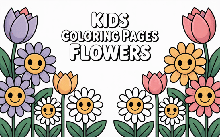 10 Kids Coloring Pages Flowers Free PDF Printables