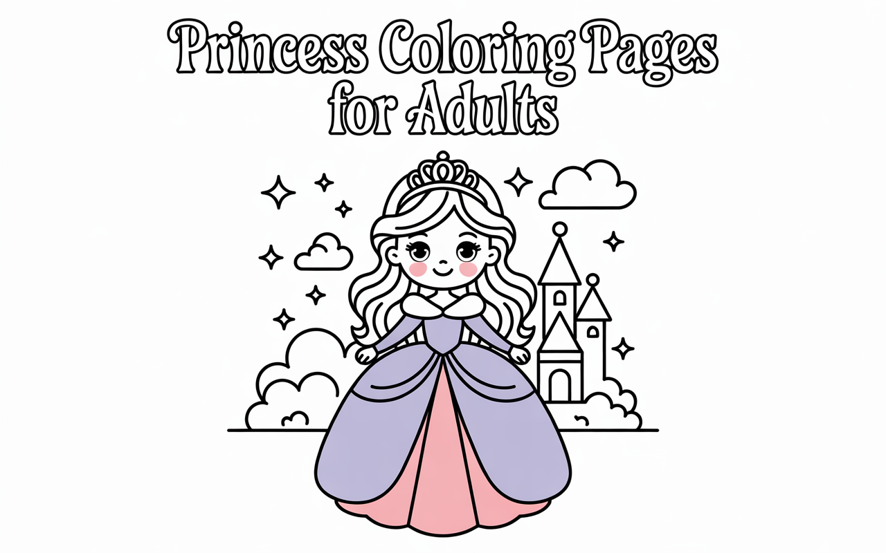 10 Princess Coloring Pages For Adults Free PDF Sheets