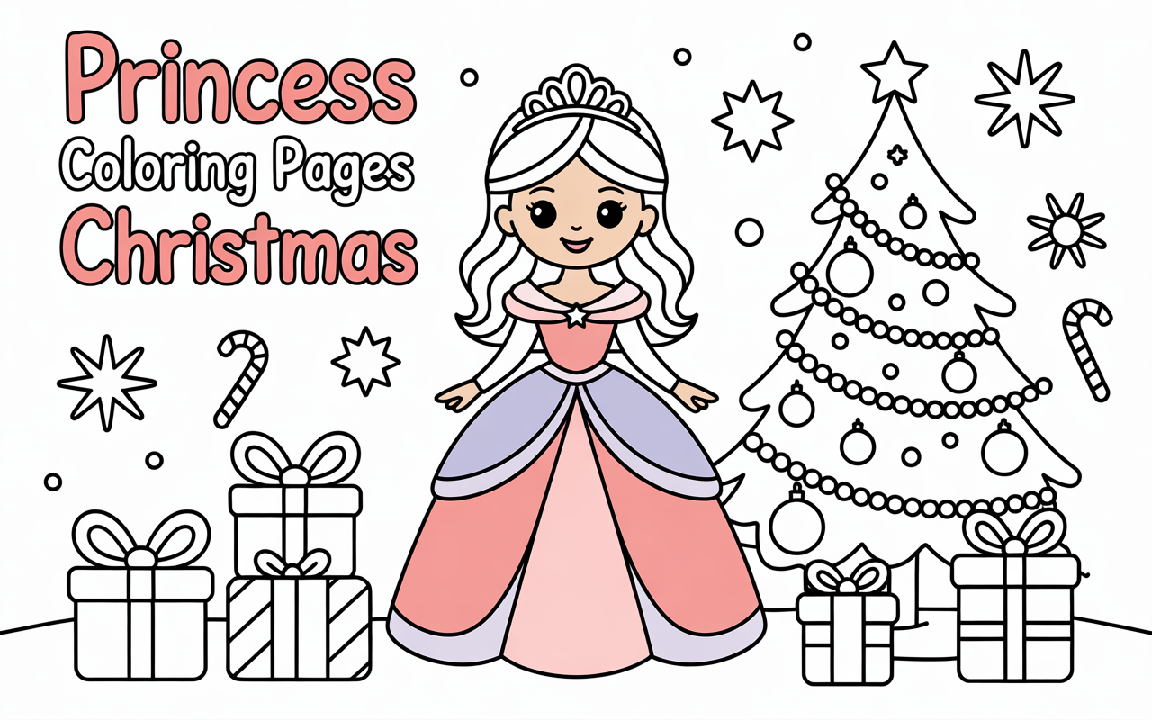 10 Princess Coloring Pages Christmas Free PDF Printables