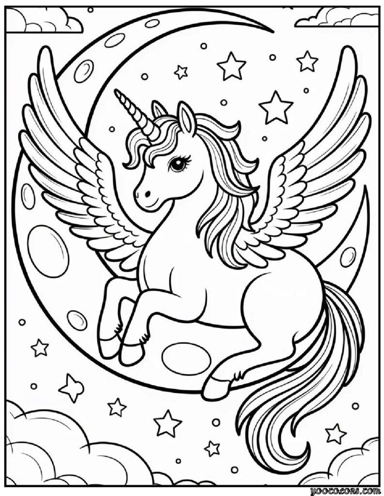 10 Unicorn With Wings Coloring Pages Free PDF Printables