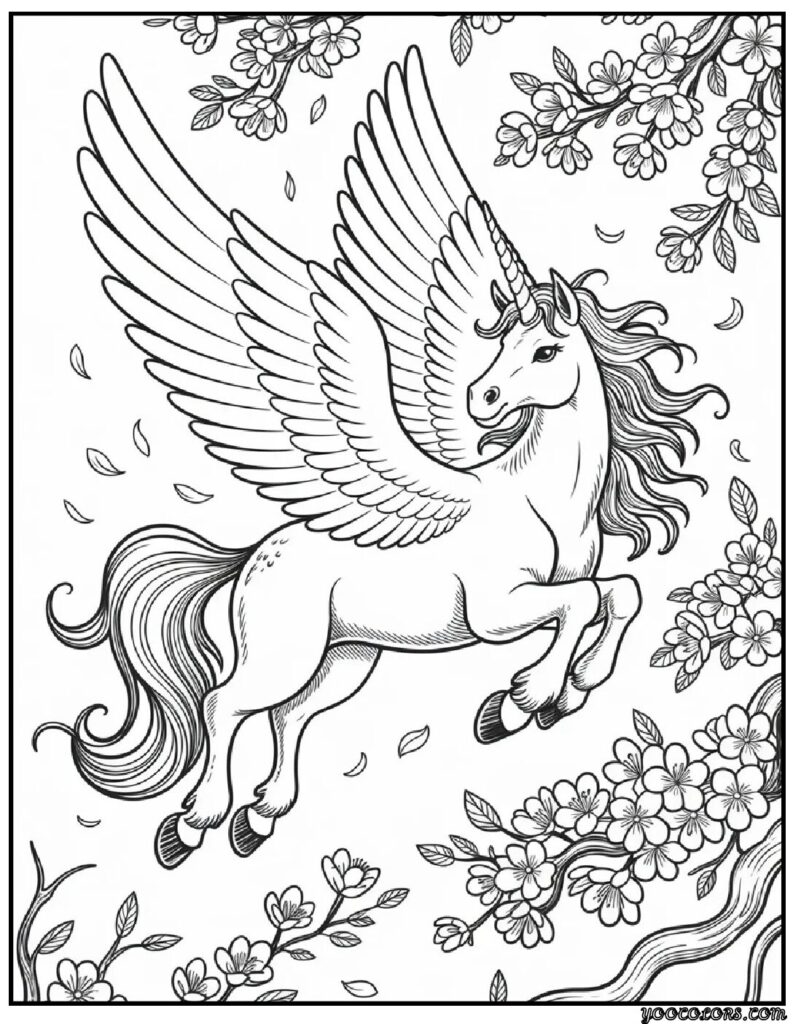 10 Unicorn With Wings Coloring Pages Free PDF Printables