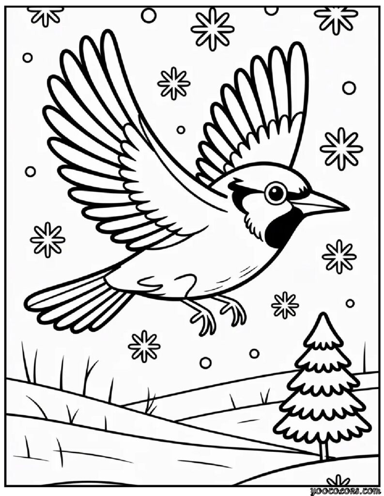 10 Birds In Winter Coloring Pages | Free Printable Sheets