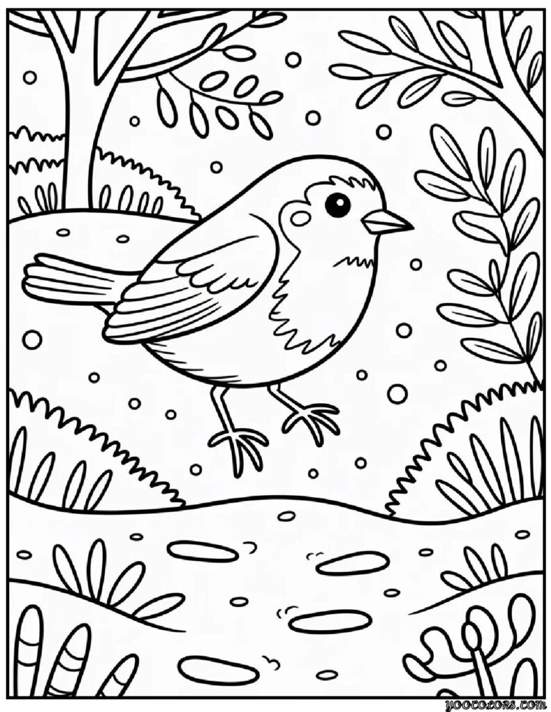 10 Birds In Winter Coloring Pages | Free Printable Sheets