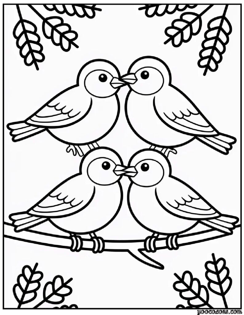 10 Birds In Winter Coloring Pages | Free Printable Sheets
