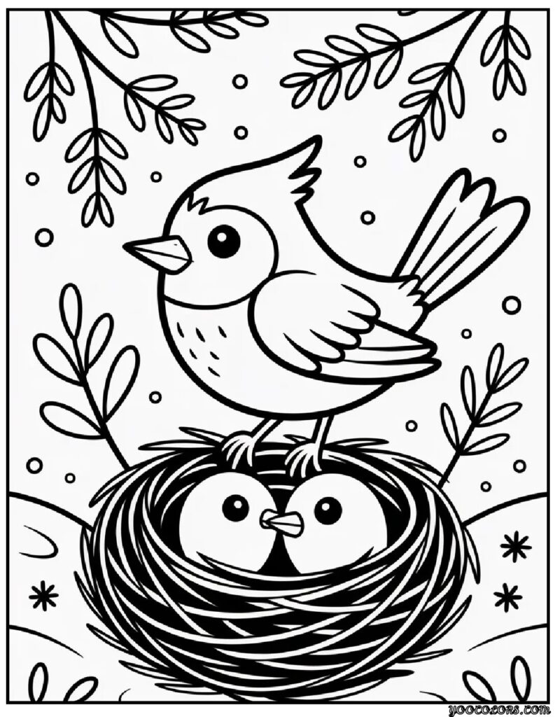 10 Birds In Winter Coloring Pages | Free Printable Sheets