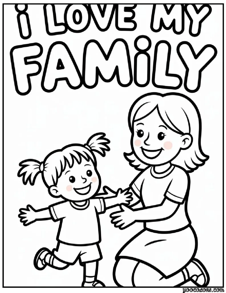 13 I Love My Family Coloring Pages Free Printable